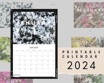 2024 Digital Calendar, Printable PDF, Calendar 2024, Monthly Calendar ...