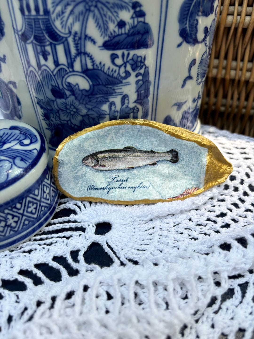 Fish Decoupage Oyster Shell. Redfish or Trout. - Etsy