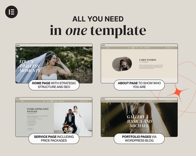 Elementor Website Template Photographer Wordpress Website Template, Elementor Theme, Portfolio ...
