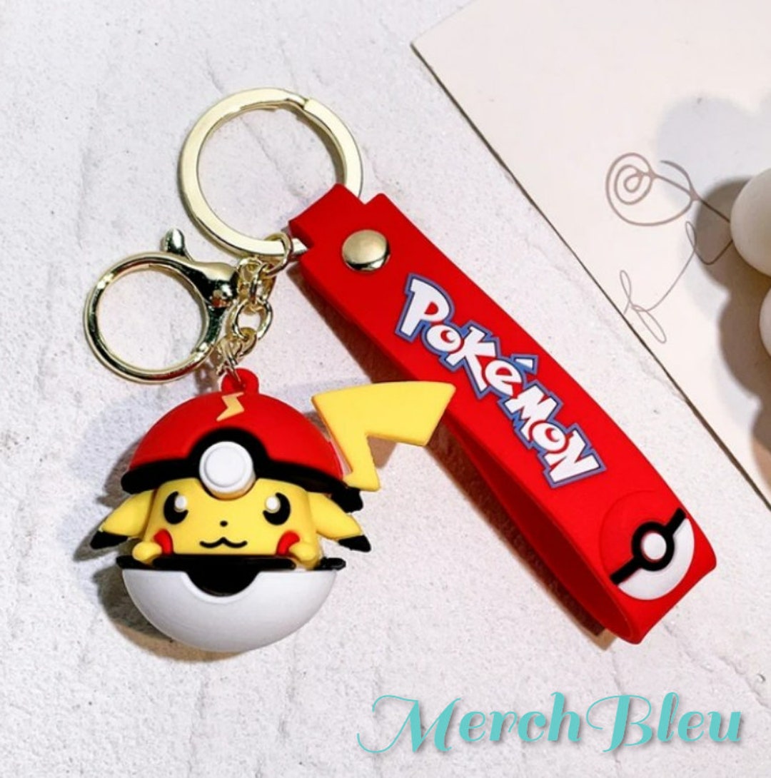 Cute Pikachu Pokeball Pokemon Keychain - Etsy