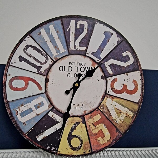 Vintage Wall Mounted Clock - Etsy UK Vintage Wall Mounted Clock - Etsy UK