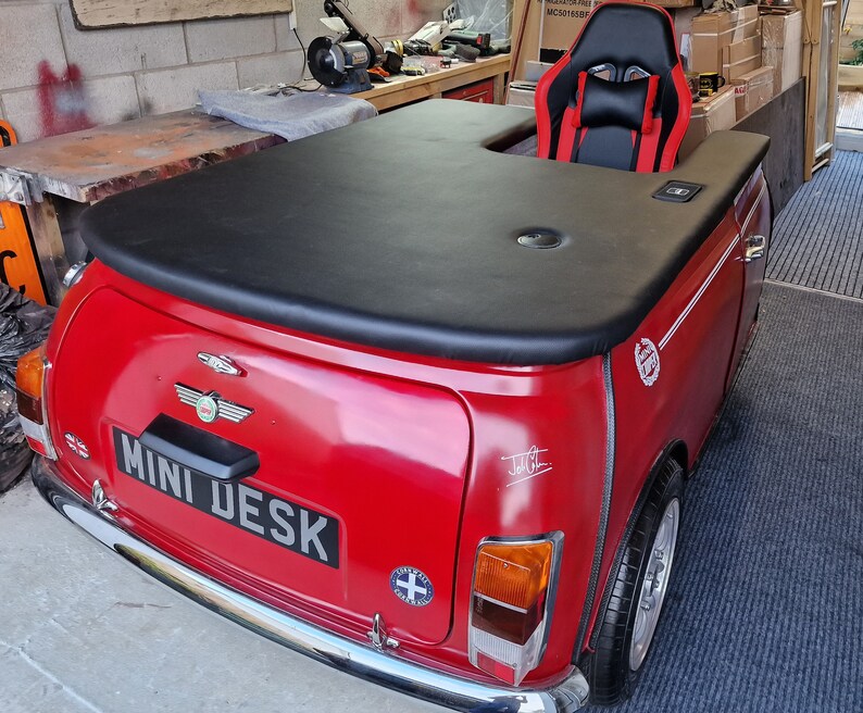 Classic Mini Cooper Office Desk & Chair Retro Mancave Car Furniture ...