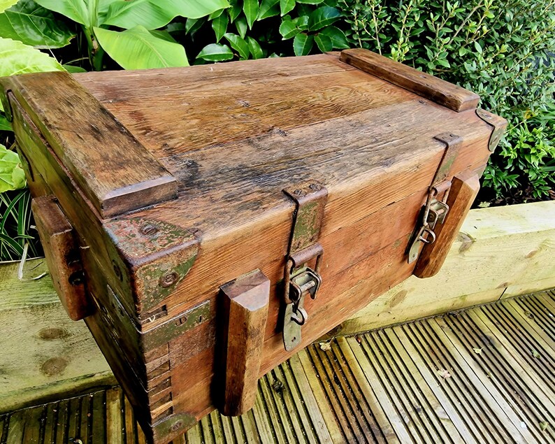Antique Military Wooden Trunk - Etsy
