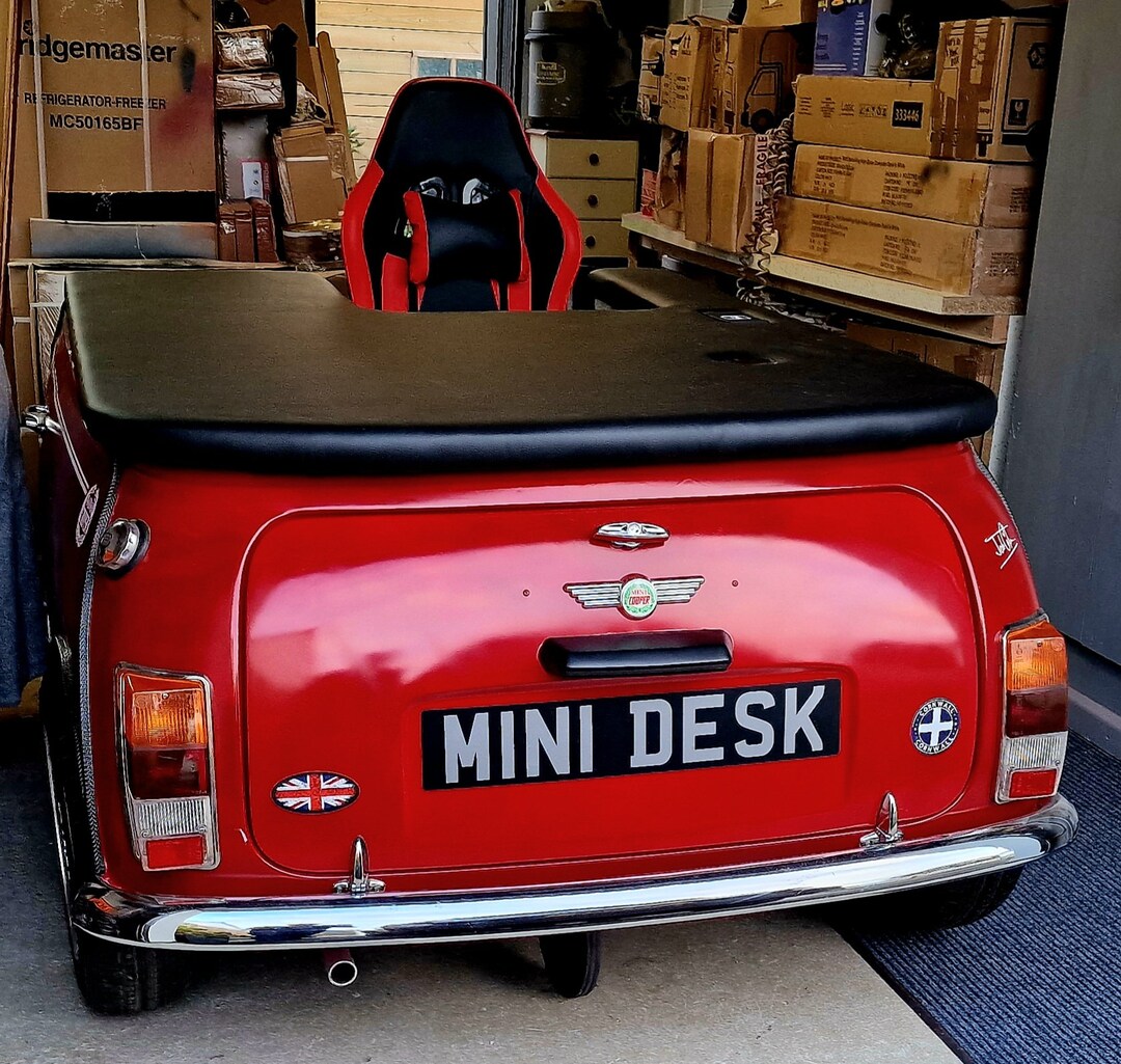 Classic Mini Cooper Office Desk & Chair Retro Mancave Car Furniture ...