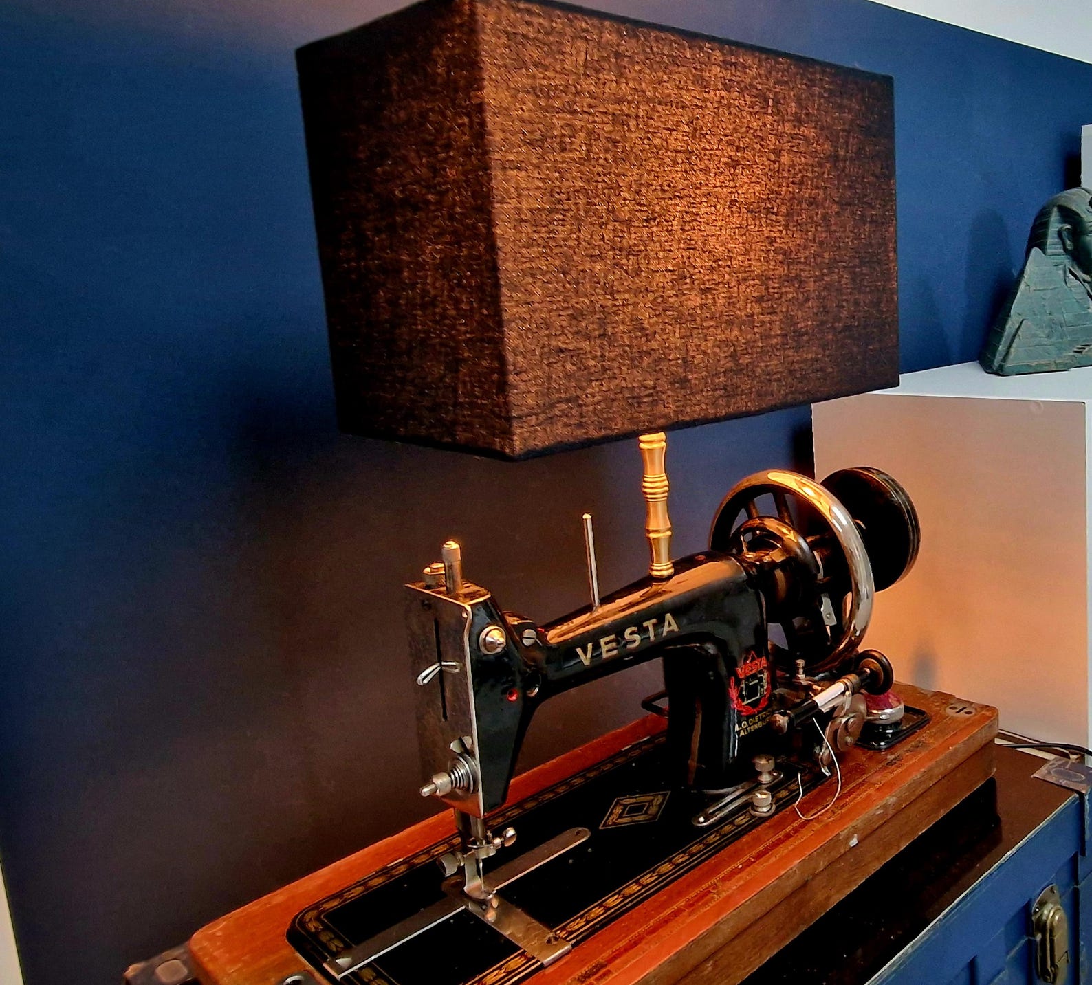 Vintage Sewing Machine Table Lamp German Made Vista - Etsy
