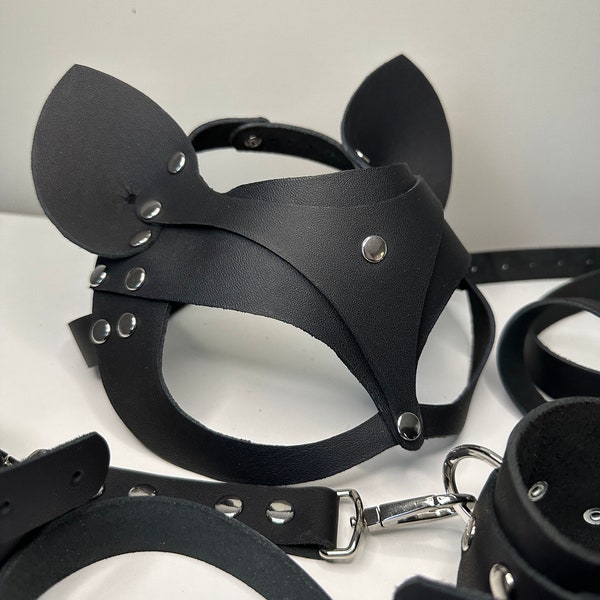 Leather Cat Mask - Etsy