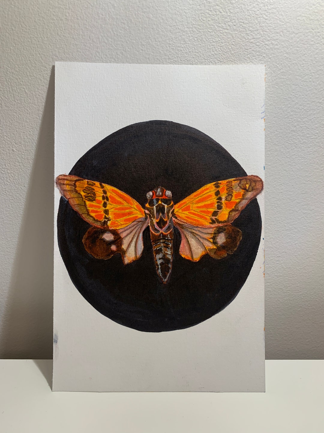 Original Orange Cicada Artwork - Etsy