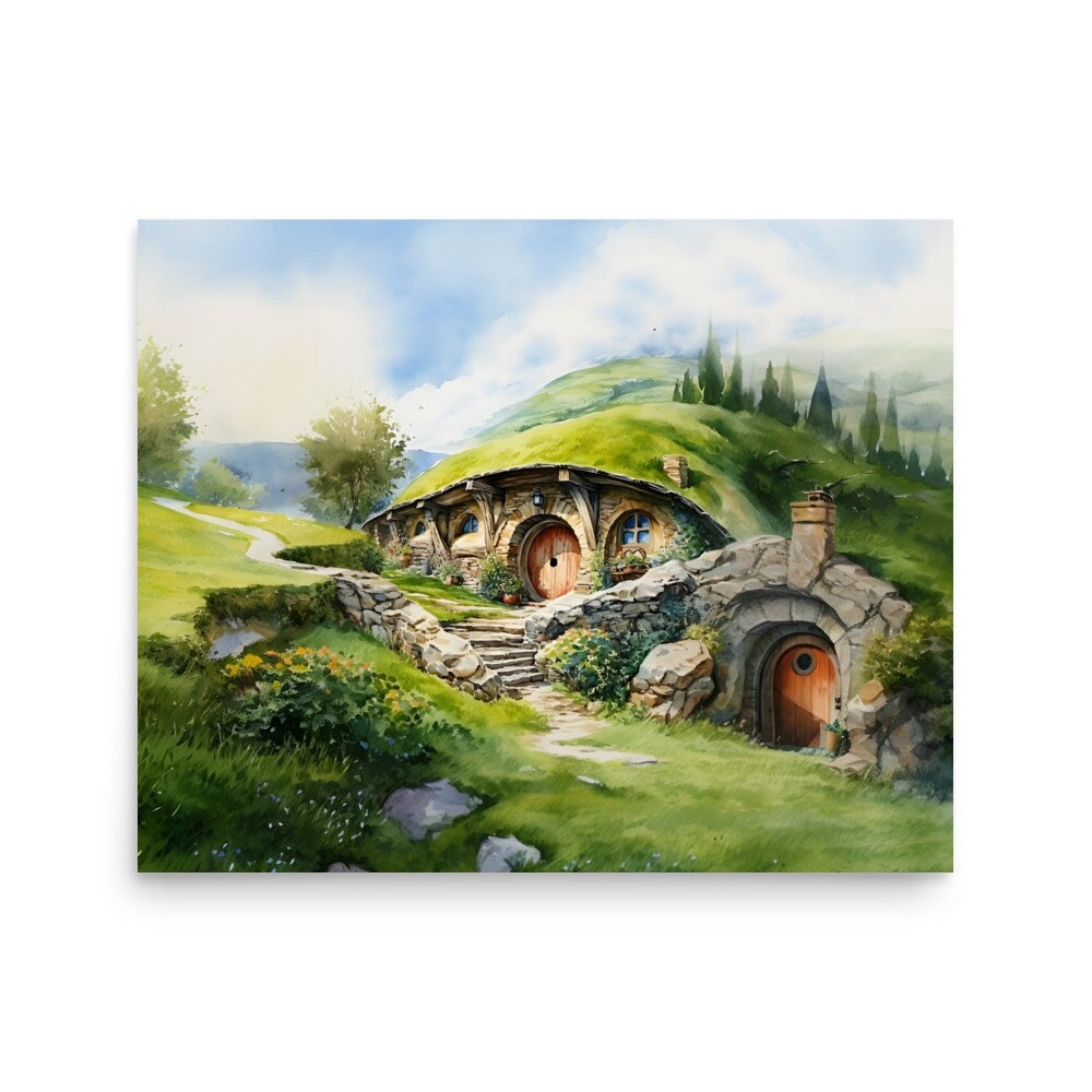 Hobbit House Poster LOTR Lord of the Rings Home Decor Cozy - Etsy