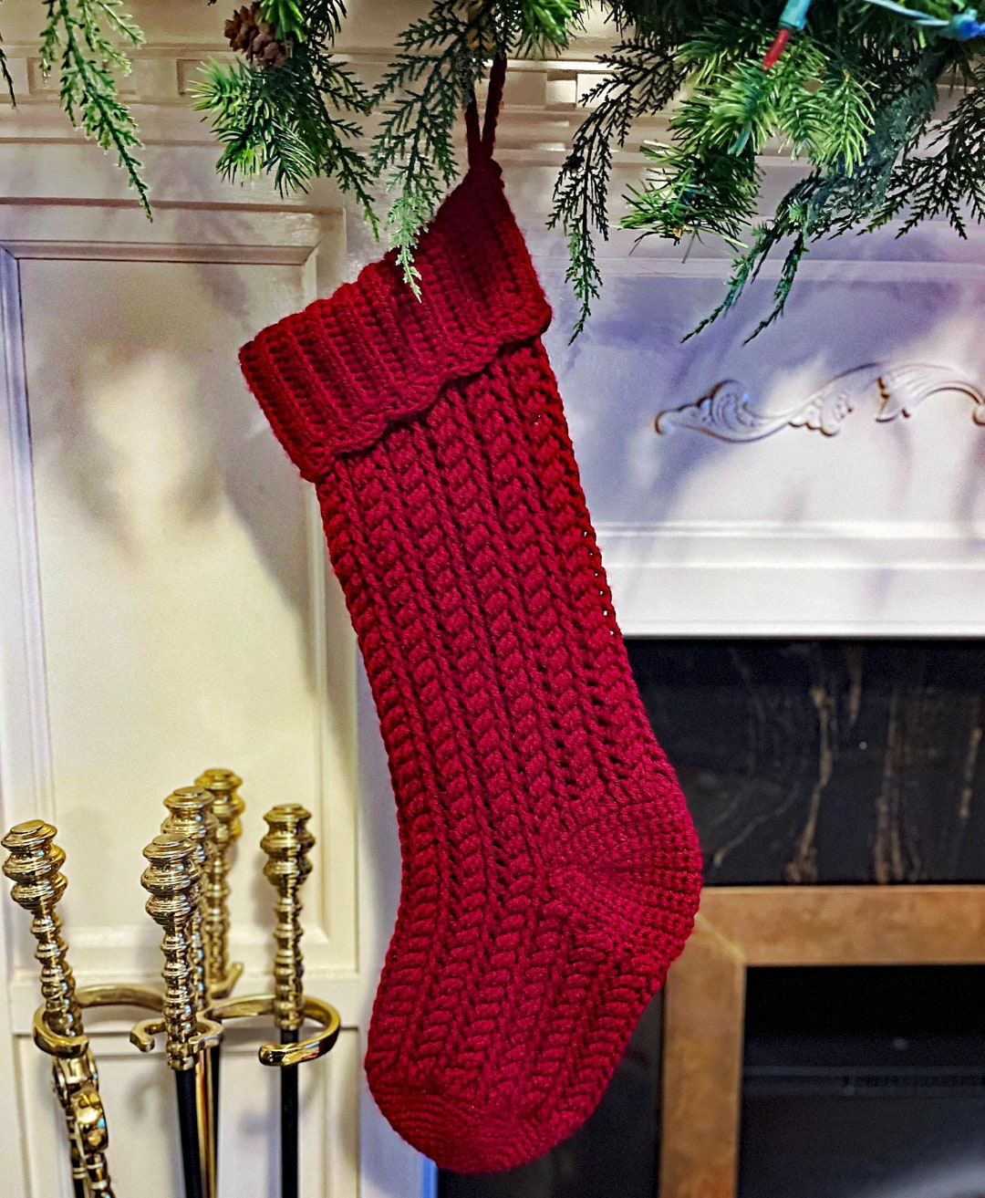 Handmade Heirloom Crochet Cable Christmas Stocking - Etsy