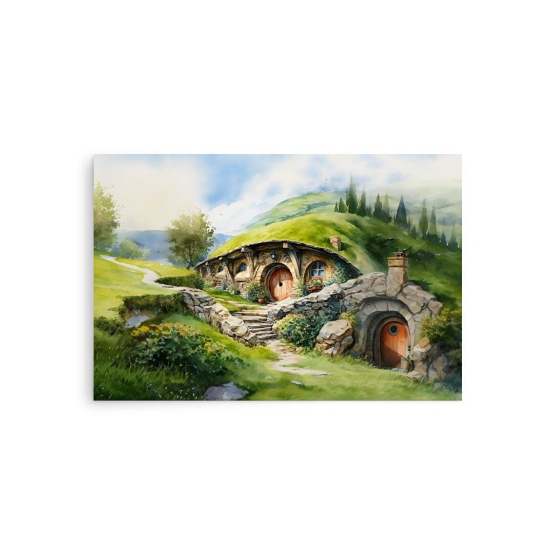 Hobbit House Poster LOTR Lord of the Rings Home Decor Cozy - Etsy