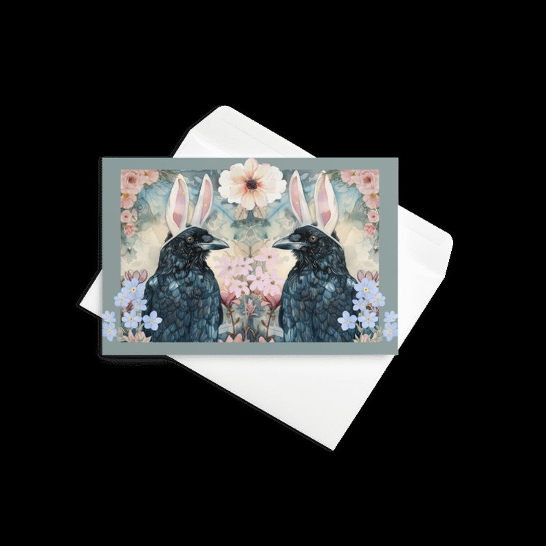 Crows Wearing Cute Bunny Ears Gothic Spring Equinox/easter Crow ...