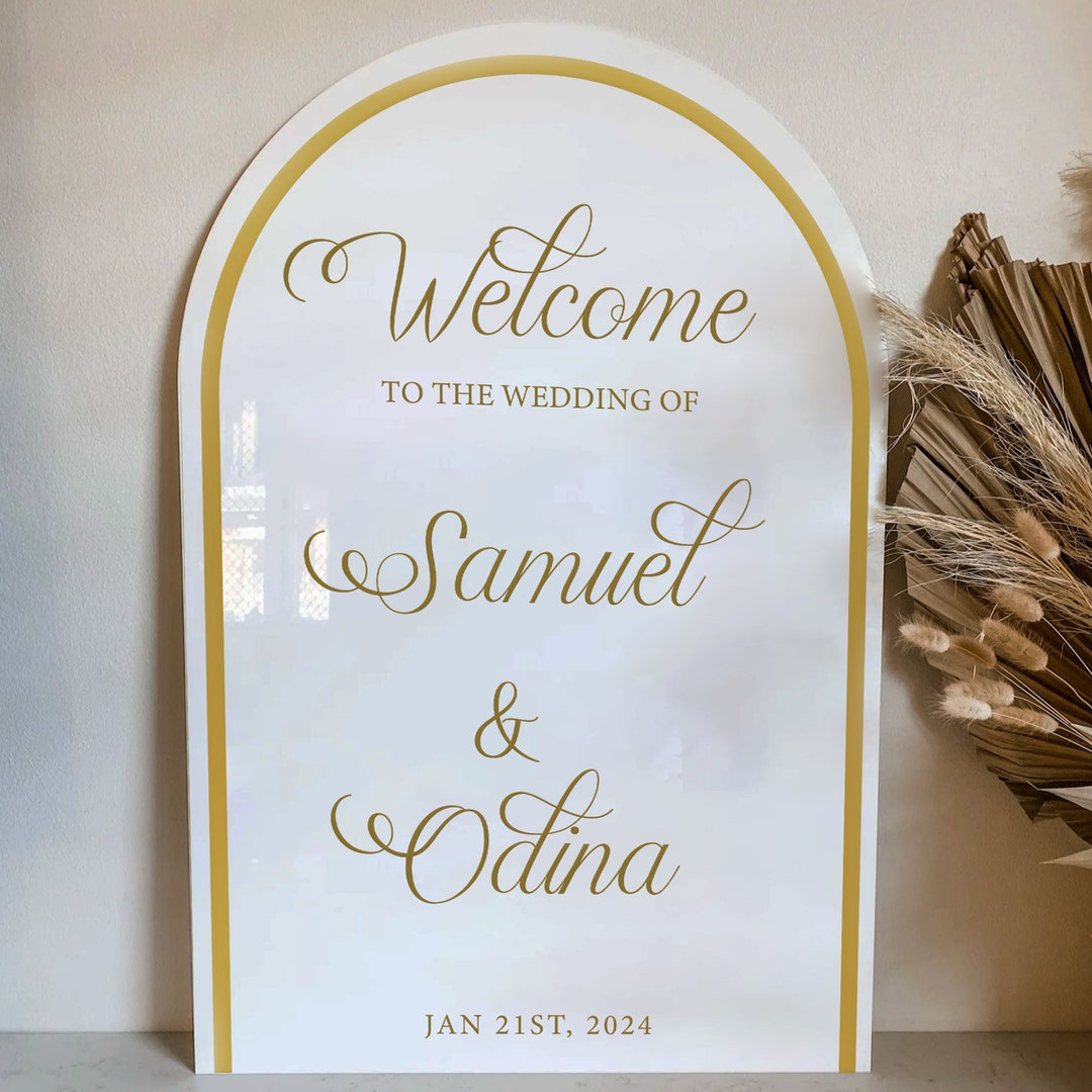 Custom Arched Acrylic Welcome Sign Custom Wedding Sign Reception ...