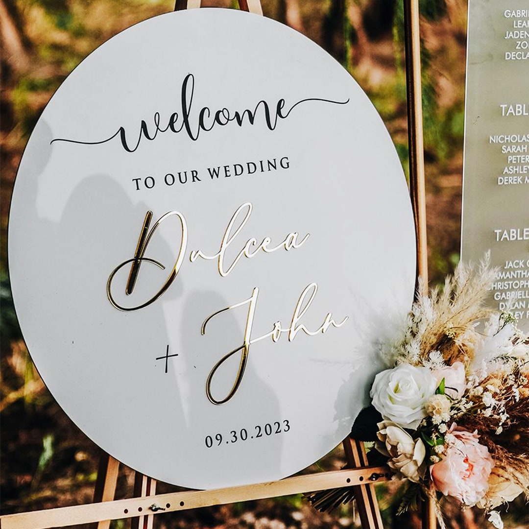 Custom Round Acrylic Welcome Sign Custom Wedding Sign - Etsy