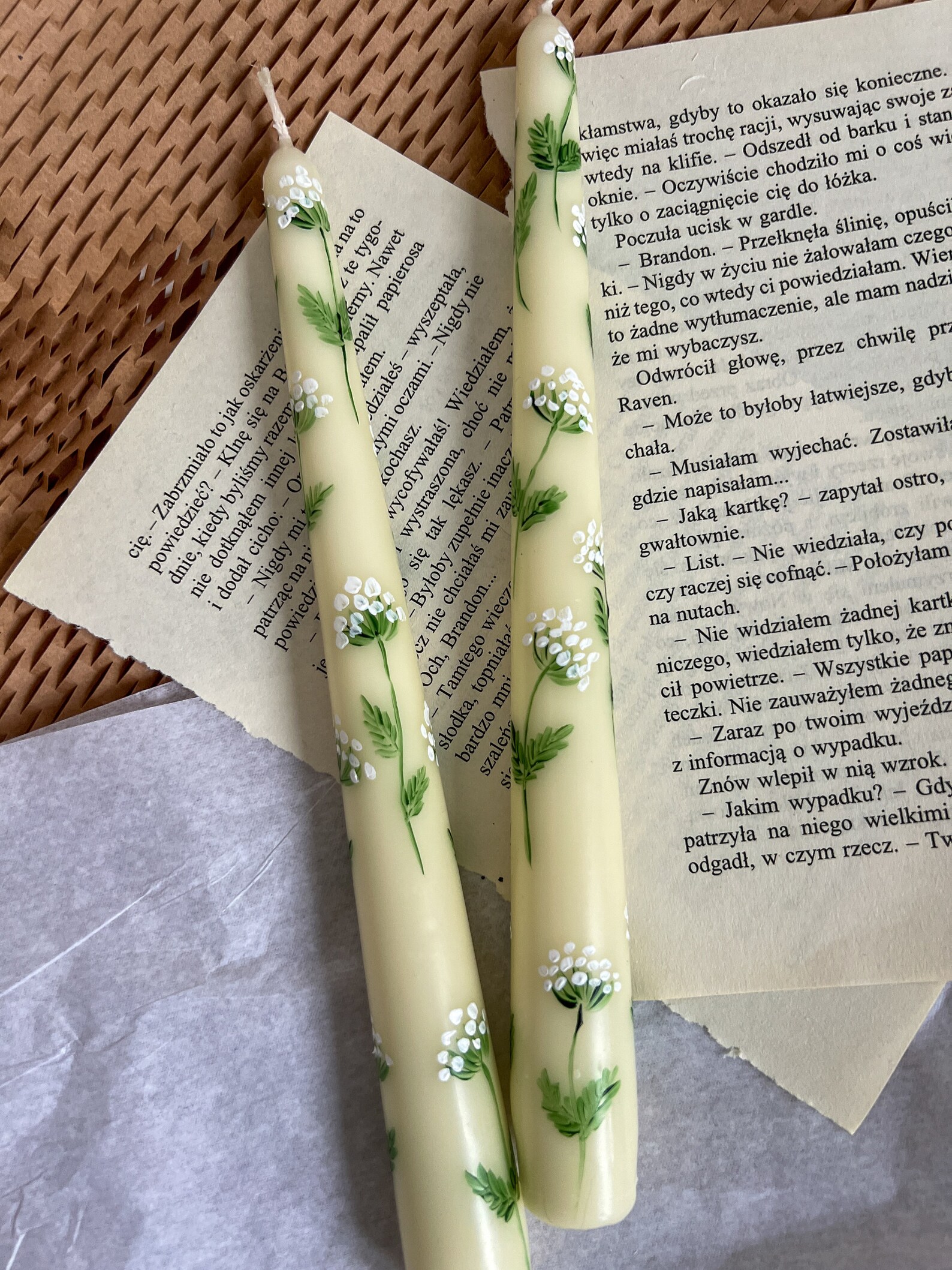 Wild Flowers Hand Painted Candles, Floral Painted Candle, Painted ...