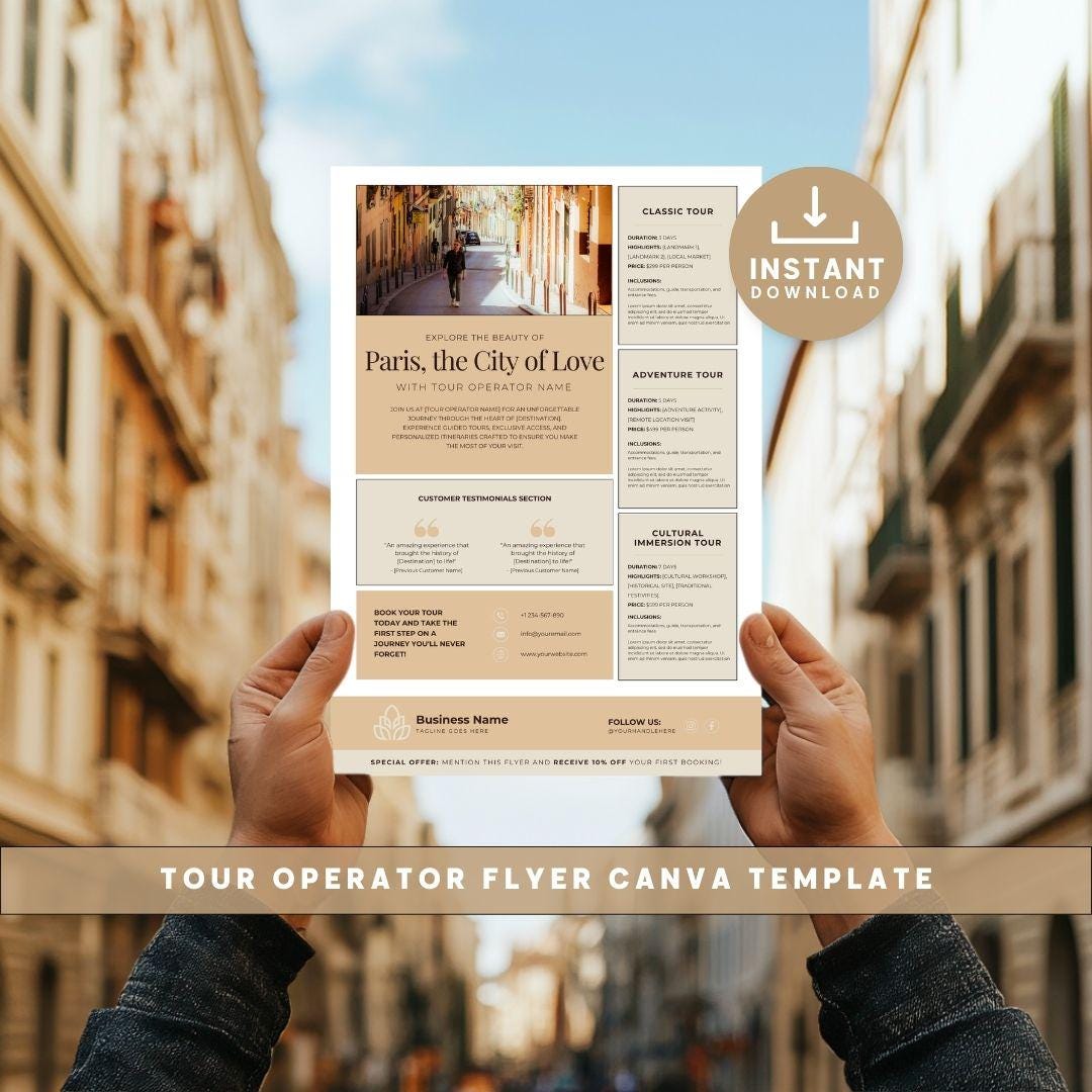 Tour Operator Flyer Done for You Marketing Flyer Travel Flyer Brochure ...