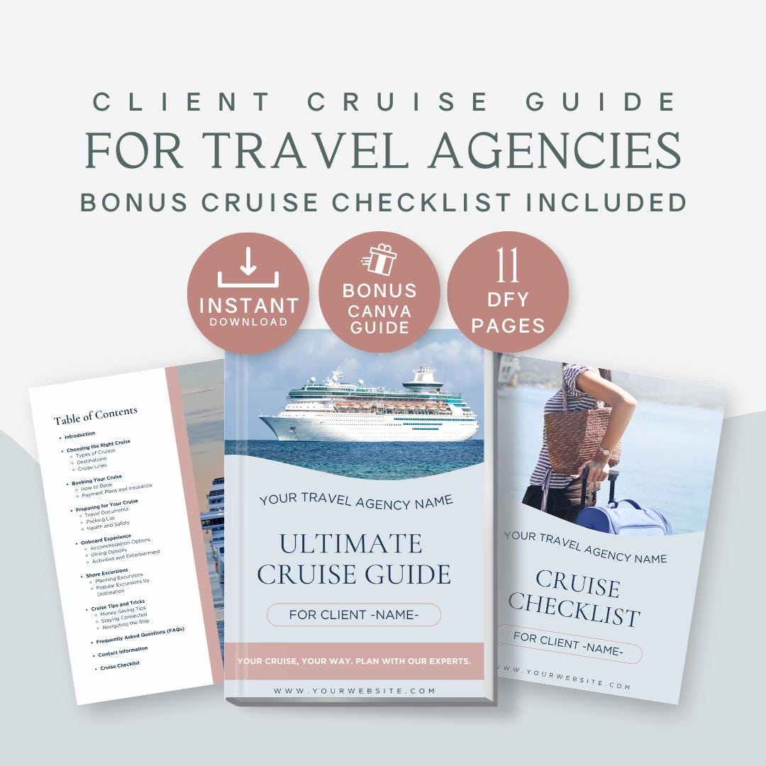Client Cruise Guide for Travel Agent 2025 Fully Editable Canva Template ...