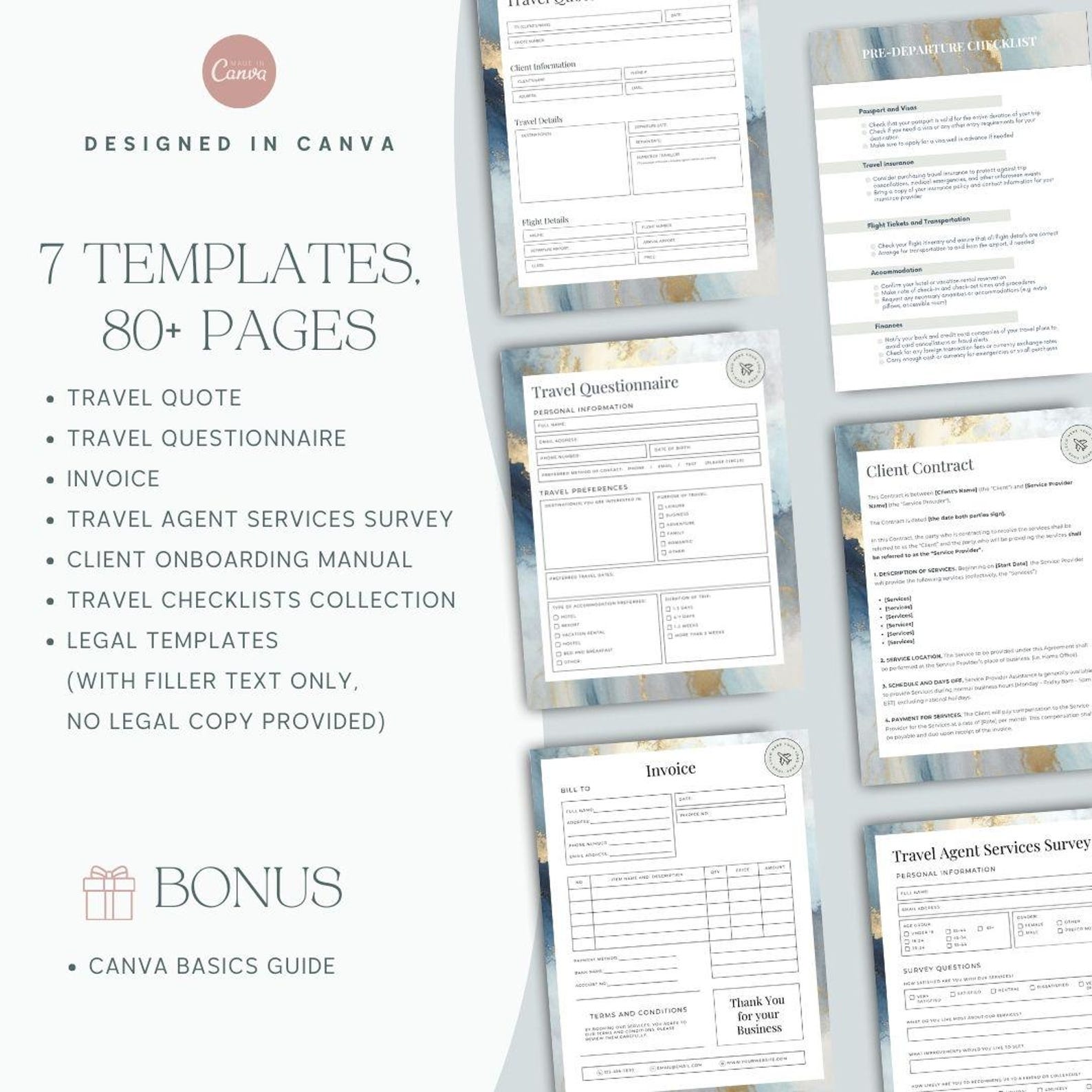 2025 Travel Agent Forms and Checklist Invoice Template Travel ...