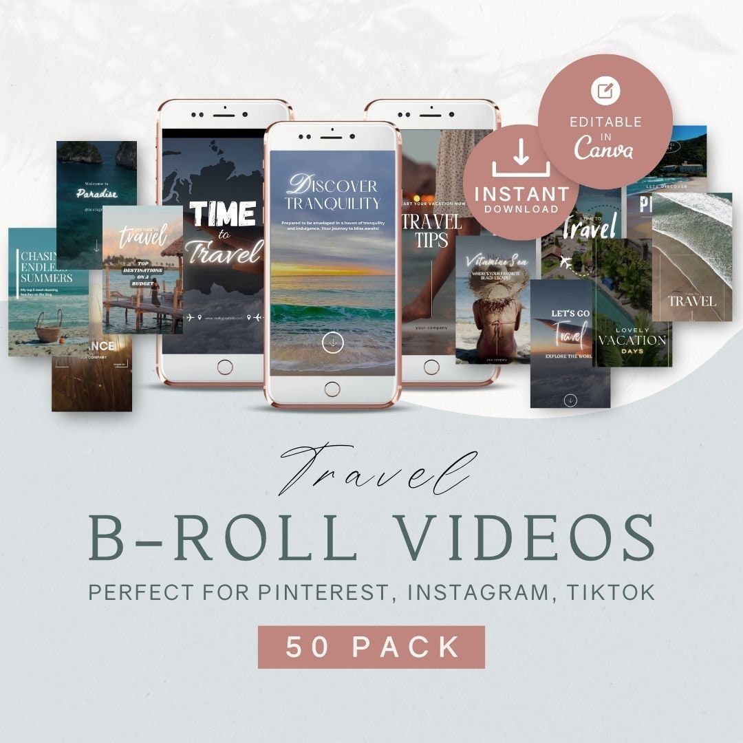 PLR 50 Pack Travel B-roll Videos, for Social Media Content, Tiktoks ...