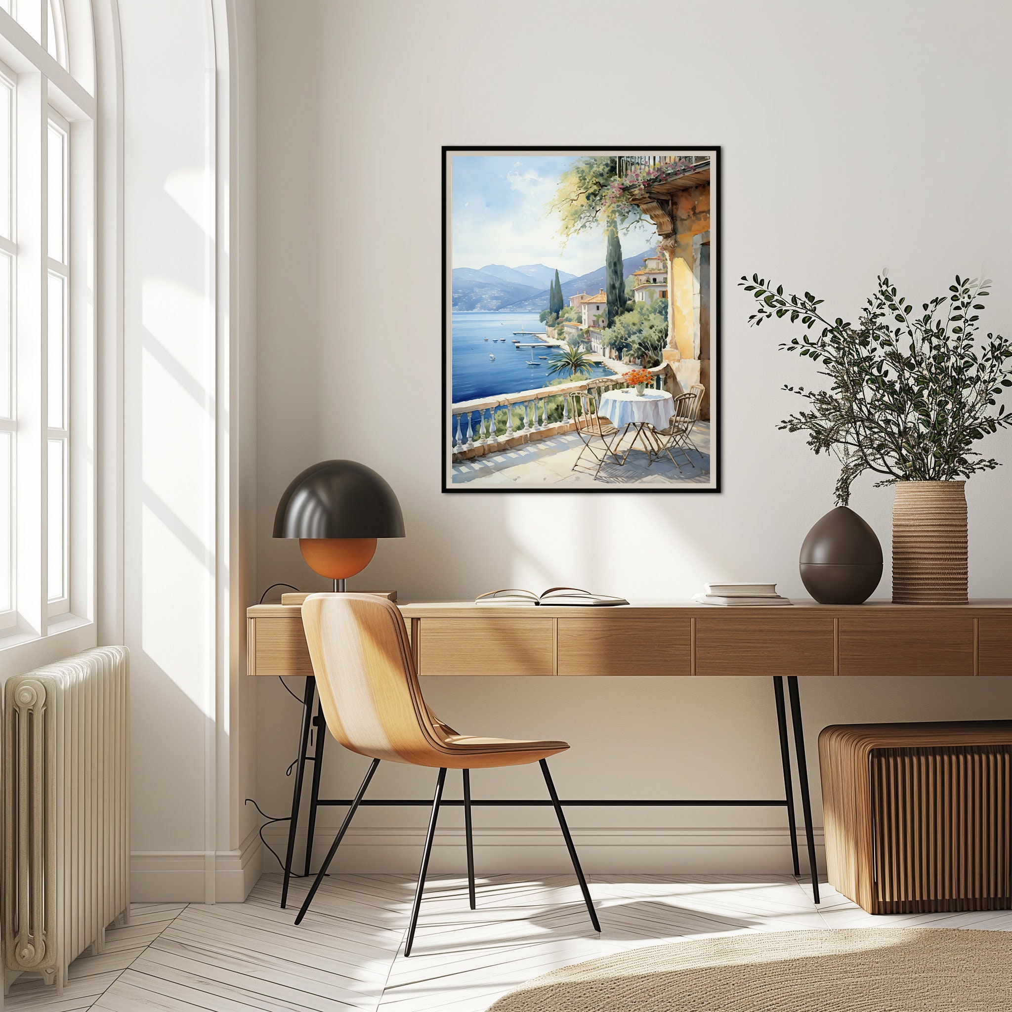 Ocean View Art Print, Mediterranean Architecture Poster, French Riviera ...