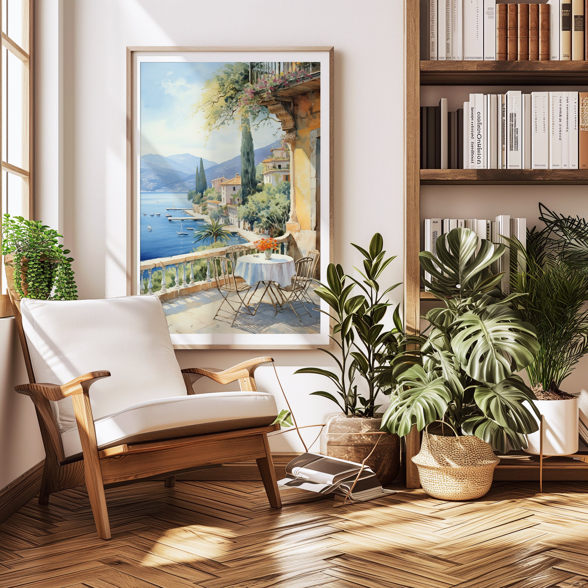 Ocean View Art Print, Mediterranean Architecture Poster, French Riviera ...