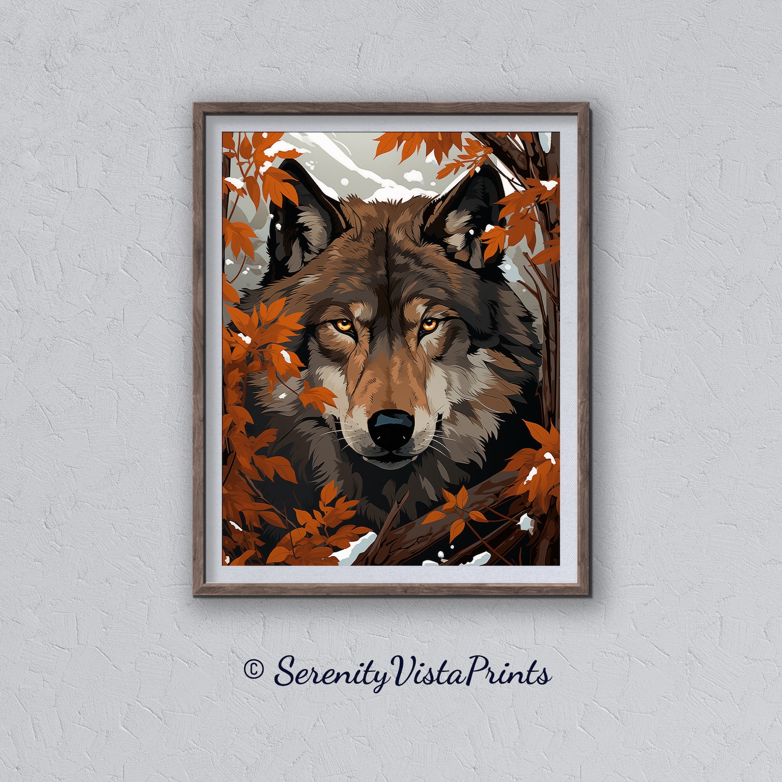 Wolf Art Print, Wolf Printable File, Animal Portrait, Wildlife Poster ...