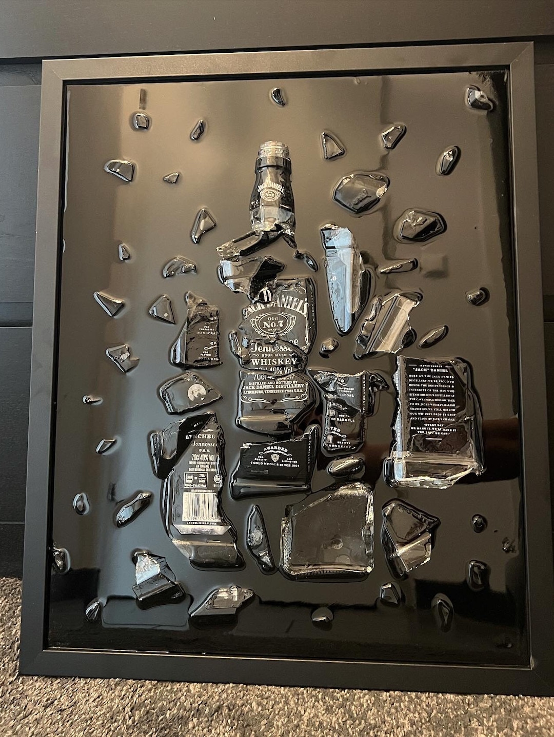 Broken Bottle Art Jack Daniels - Etsy