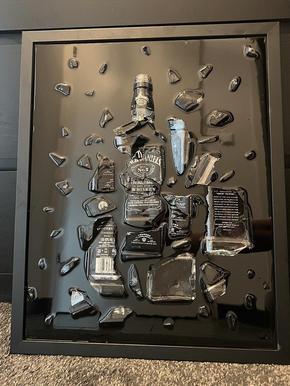 Broken Bottle Art Jack Daniels - Etsy