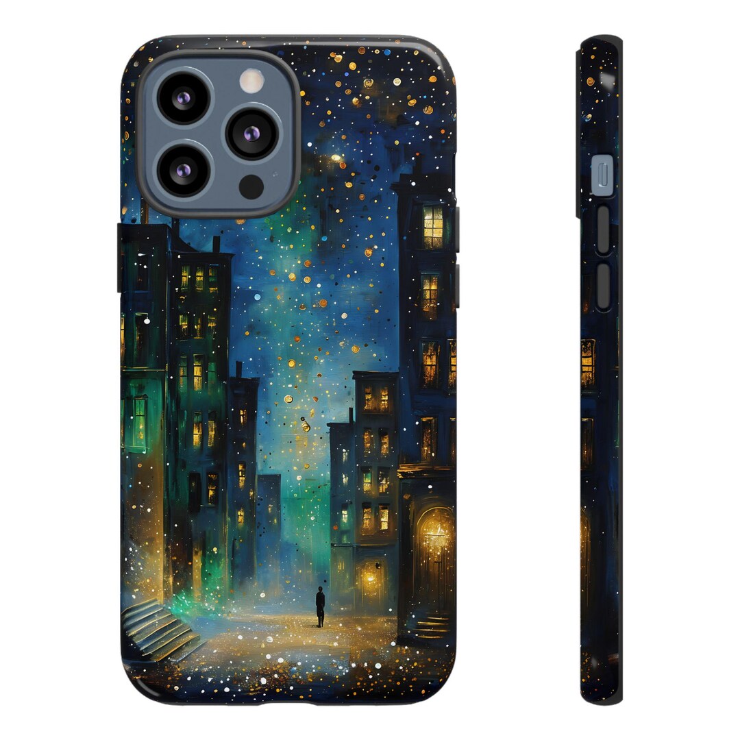 Tough Cases, Night Stars City Night Oil Painting Print, Phone Covers ...