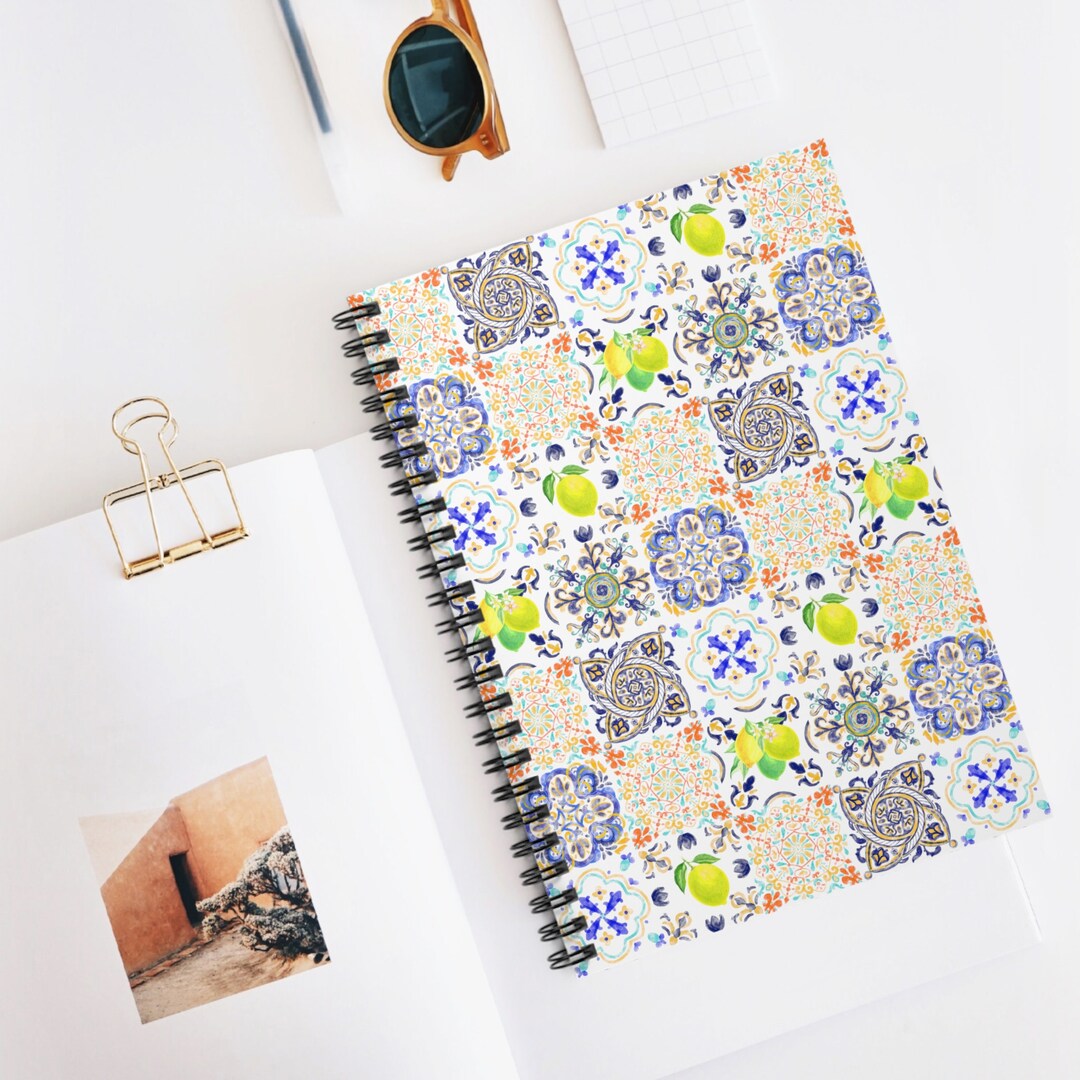 Spiral Notebook - Ruled Line, Tile Design, Colorful Cover. - Etsy