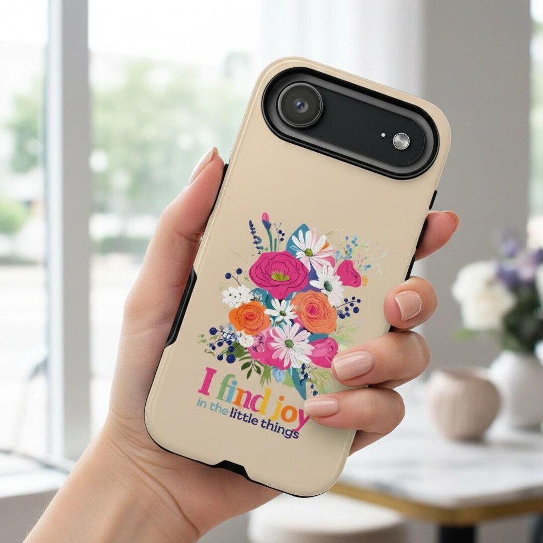 Floral iPhone 17-8 Models Case With Inspirational Quote | Tough Cases ...