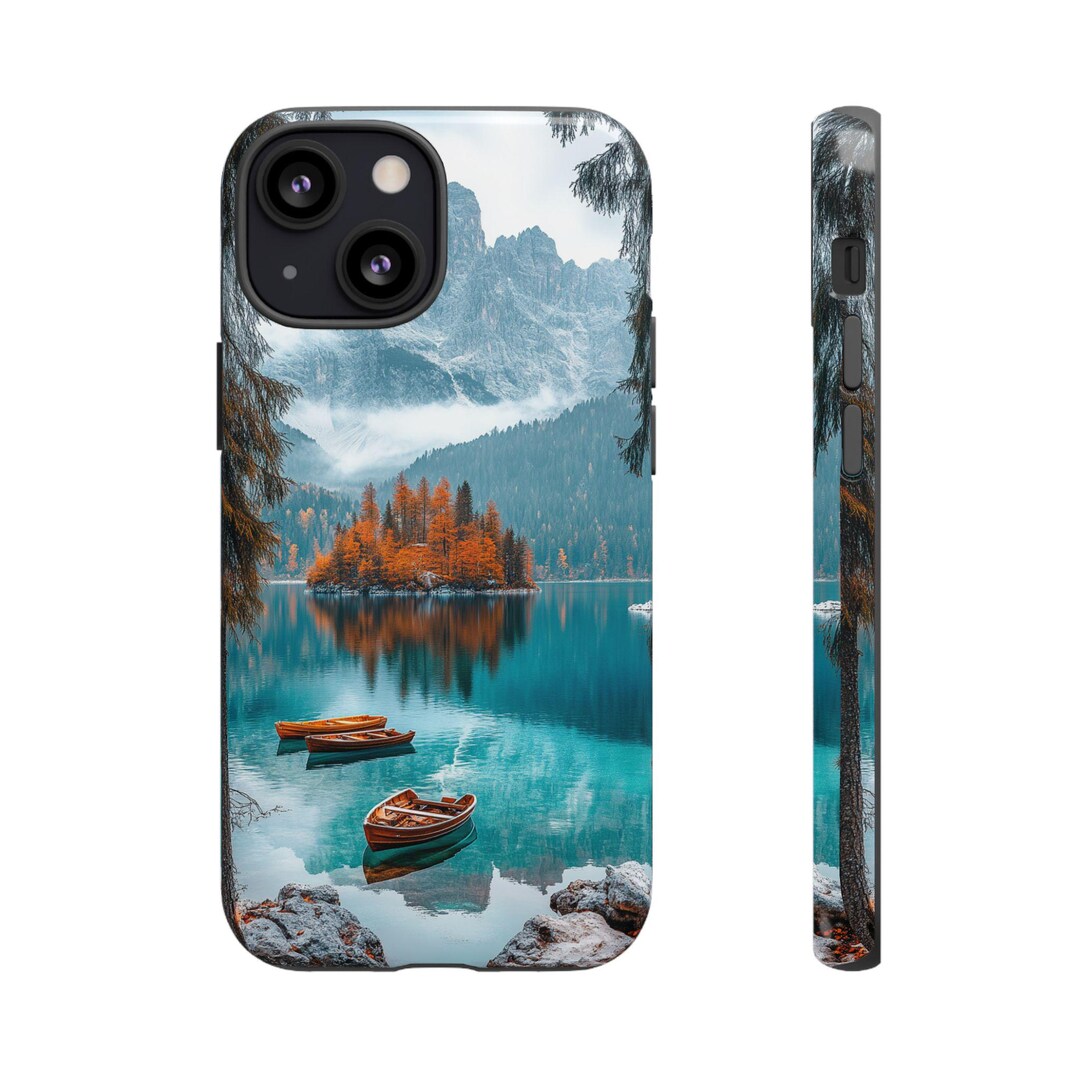 Nature Lover Tough Cases - Lake, Boats, Mountain, Phone Case ...