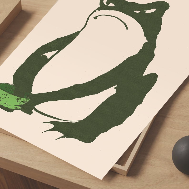 Japanese Matsumoto Hoji Frog Set of 12, Vintage Frog Woodblock Poster ...