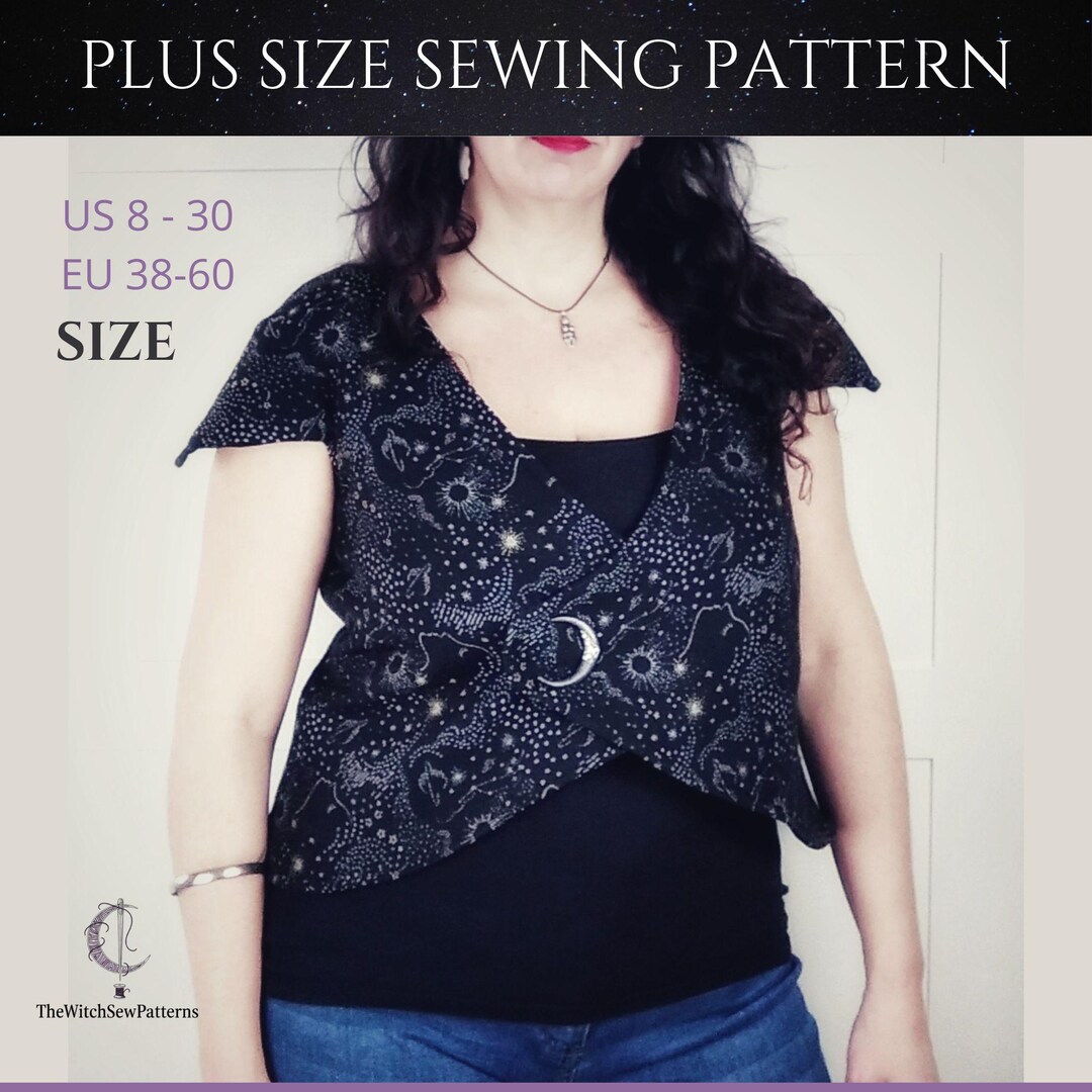 Fantasy Vest Sewing Pattern PDF | Plus Size Witch Costume | DIY Cosplay ...