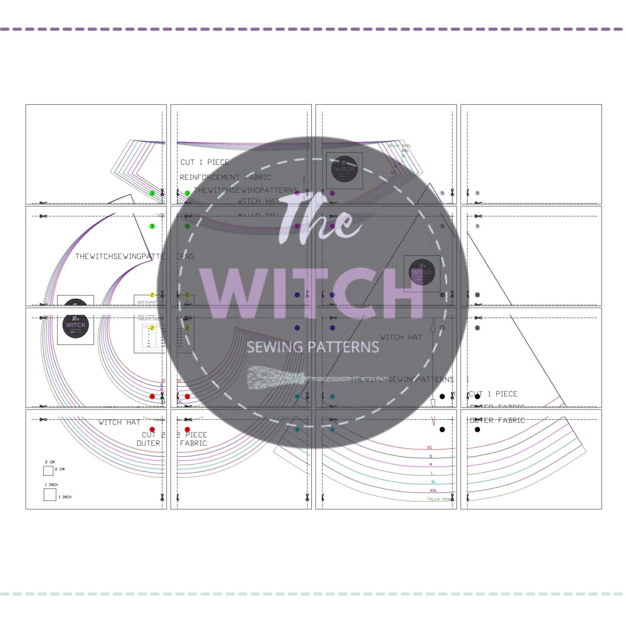 Witch Hat Sewing Pattern, Cosplay Witch Hat Pattern, Digital Pattern ...