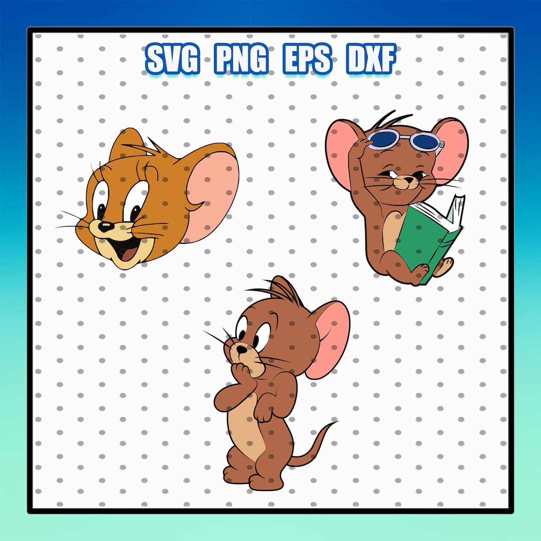 Animal Mouse Jerry SVG Color Black and White - Etsy