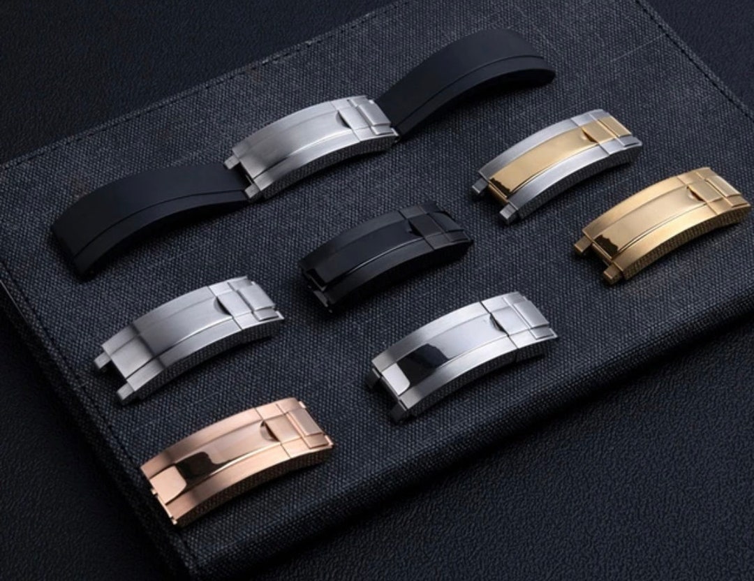 20mm 21mm 9x9 Glidelock Clasp Black Watchbandrubber Watch - Etsy