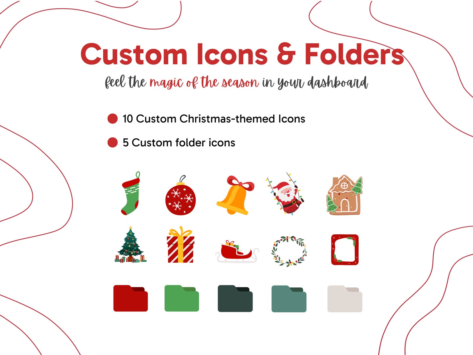 Notion Icons for Notion Template Christmas Notion Customization Bundle ...