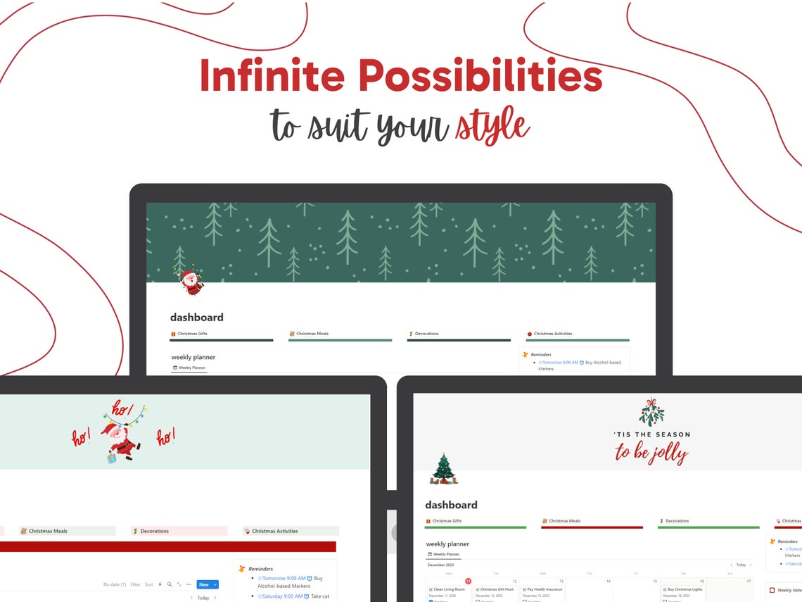 Notion Icons for Notion Template Christmas Notion Customization Bundle ...