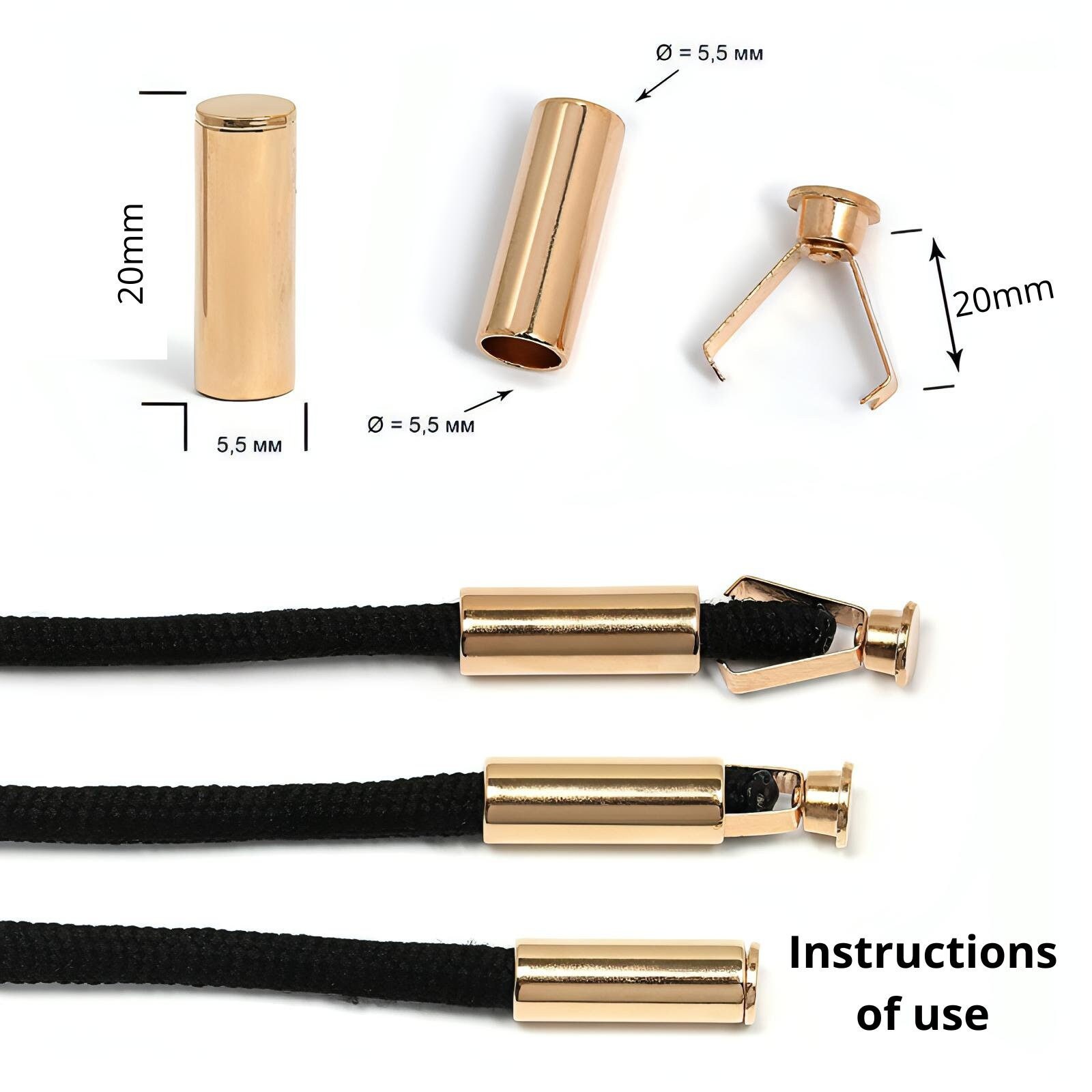 Pack of 10 ten Stainless Cord Ends Metal Tips, Cord End Tips, for ...