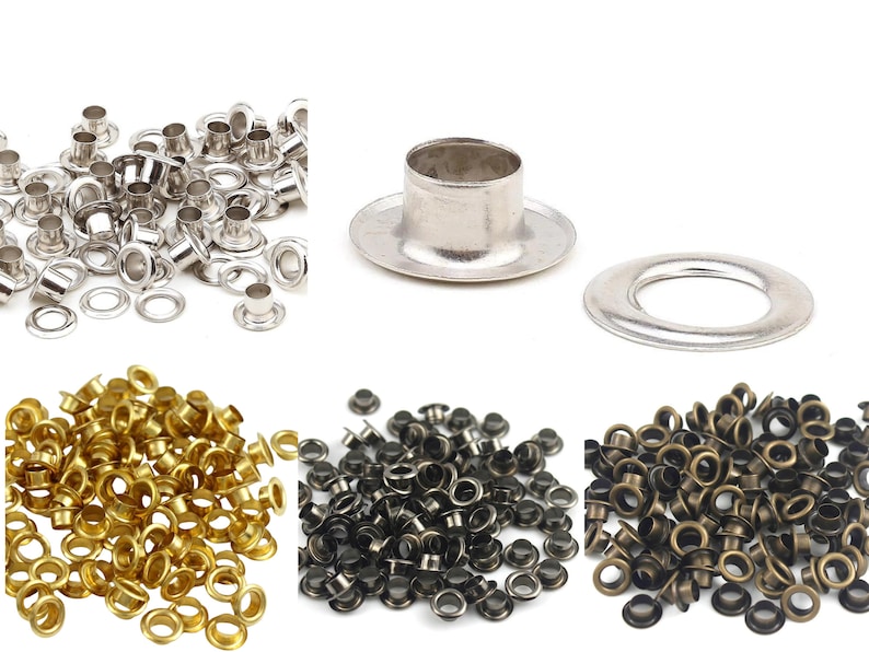 Pack of 100 Eyelets Grommets With Washers for Leather Craft Repair 3mm ...