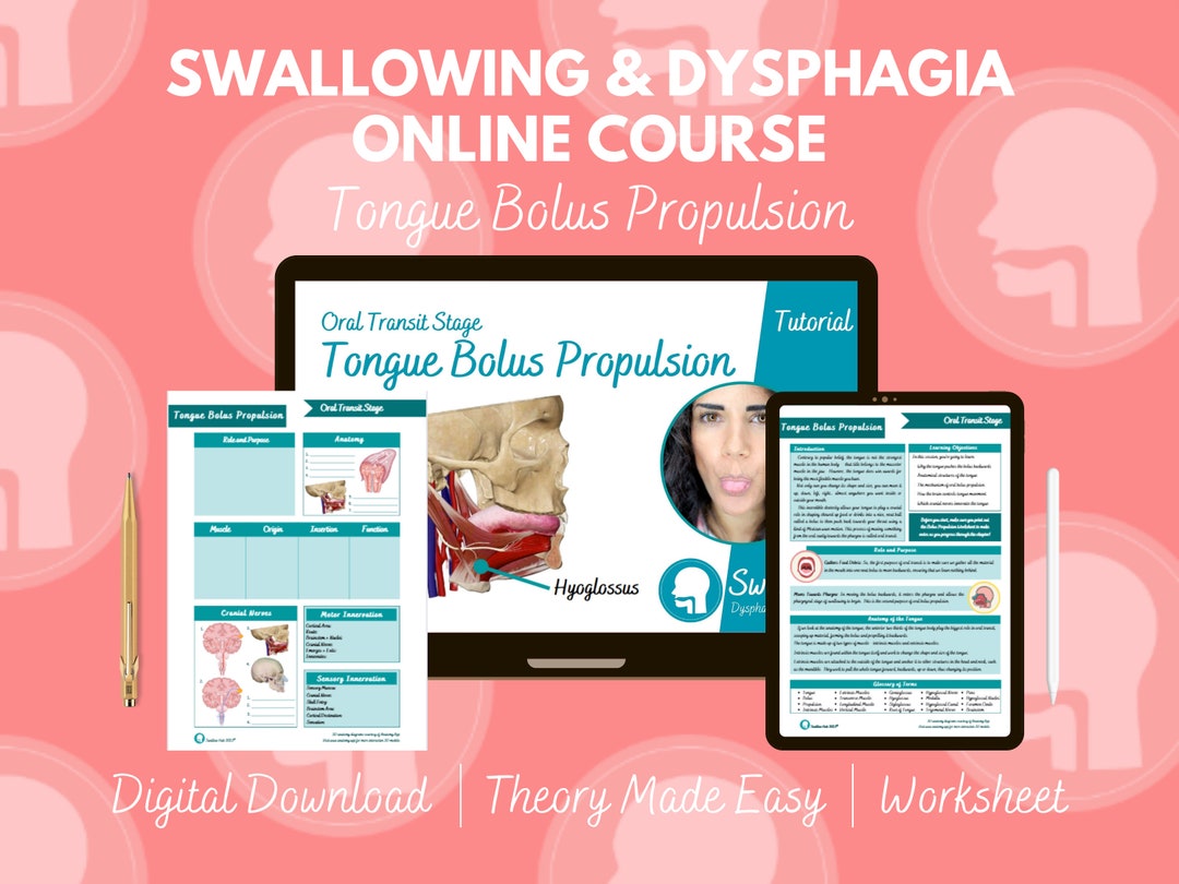 Adult Speech Therapy DYSPHAGIA COURSE (tongue Bolus Propulsion) Speech ...