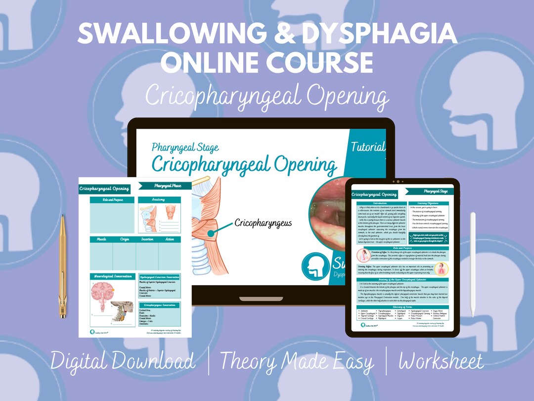 Adult Speech Therapy DYSPHAGIA COURSE (cricopharyngeal Opening) Speech ...
