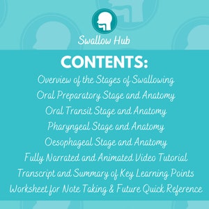 Adult Speech Therapy DYSPHAGIA COURSE (stages of Swallowing) Speech ...