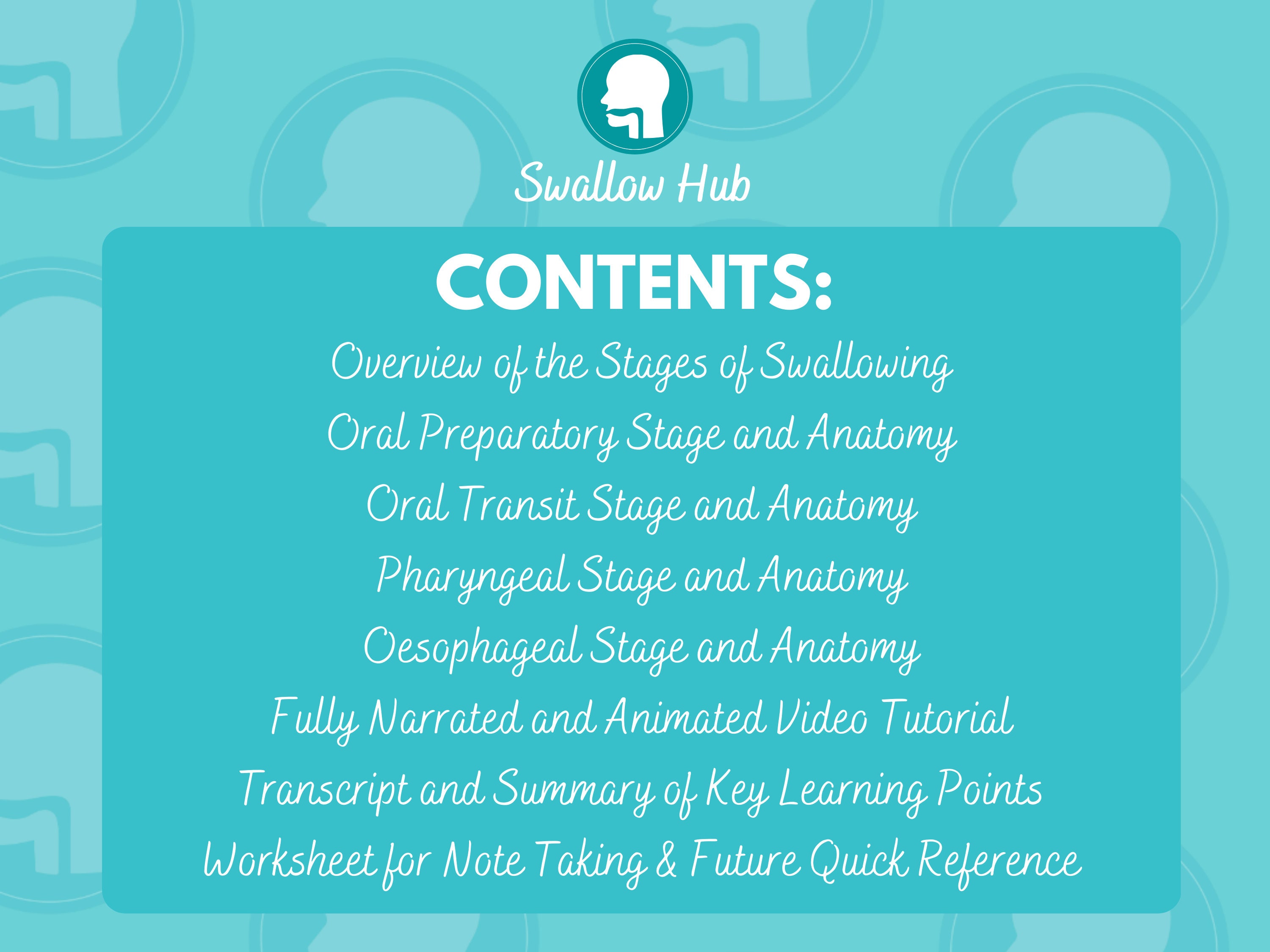 Adult Speech Therapy DYSPHAGIA COURSE (stages of Swallowing) Speech ...