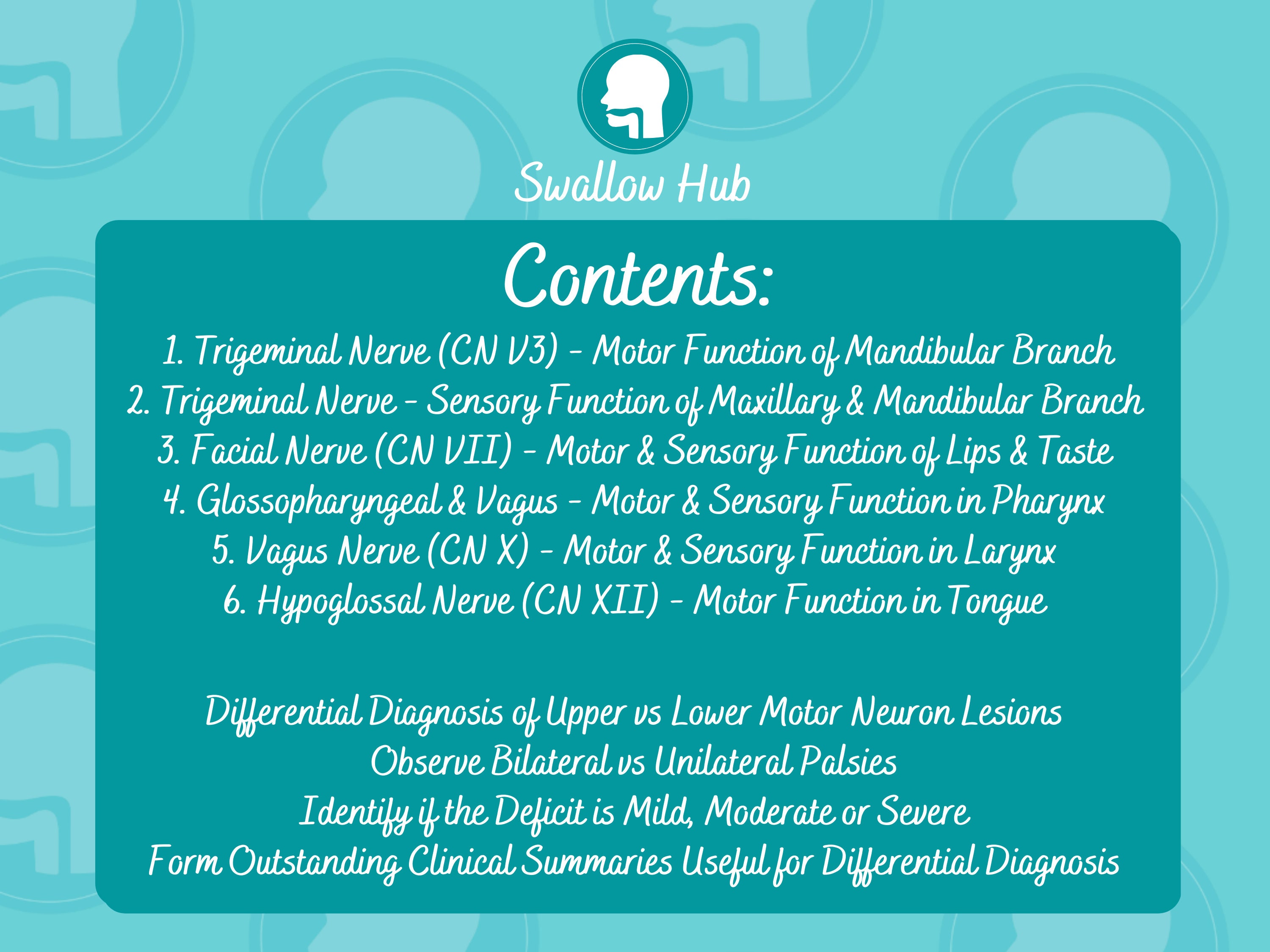 Adult Speech Therapy Cranial Nerve Examination: Printable Dysphagia ...