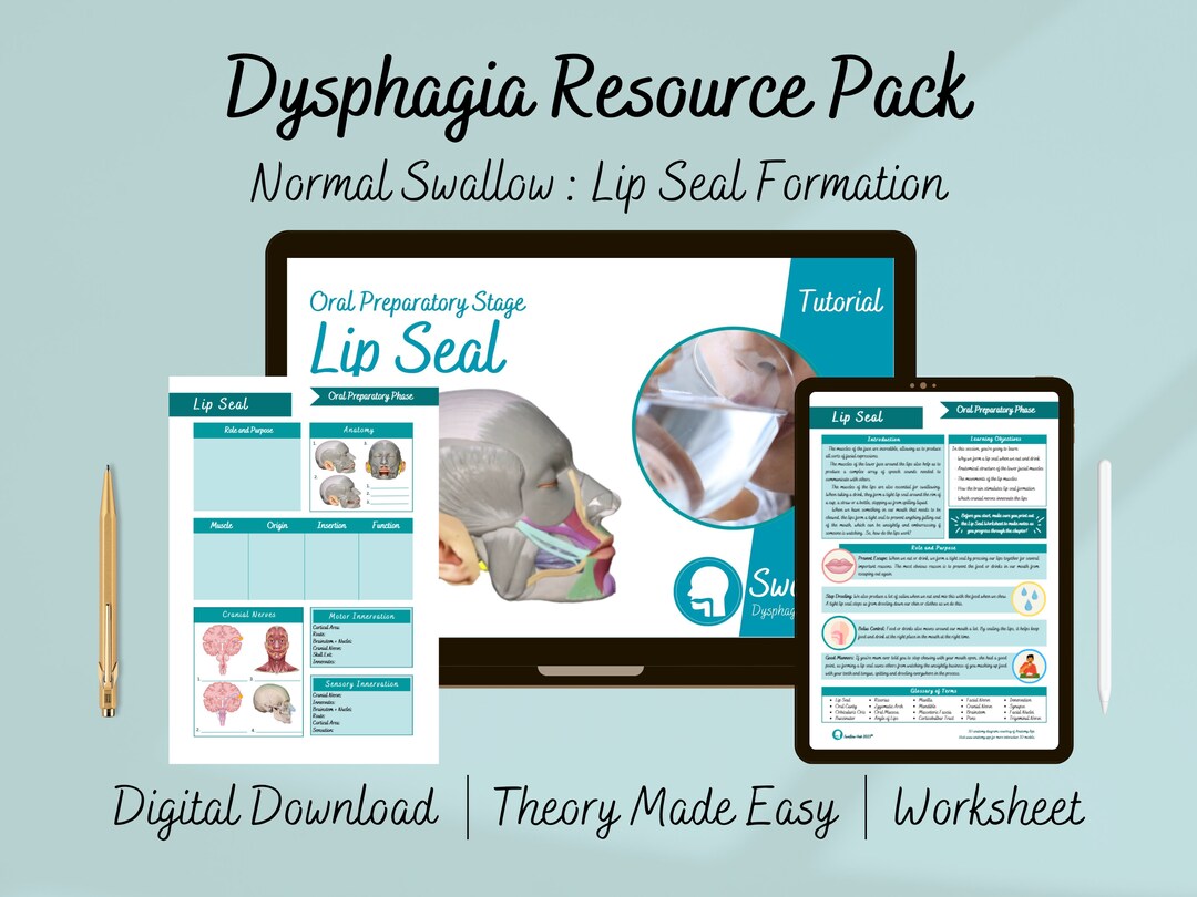 Lip Seal Formation Dysphagia Course Video Tutorial Worksheets PDF Ebook ...