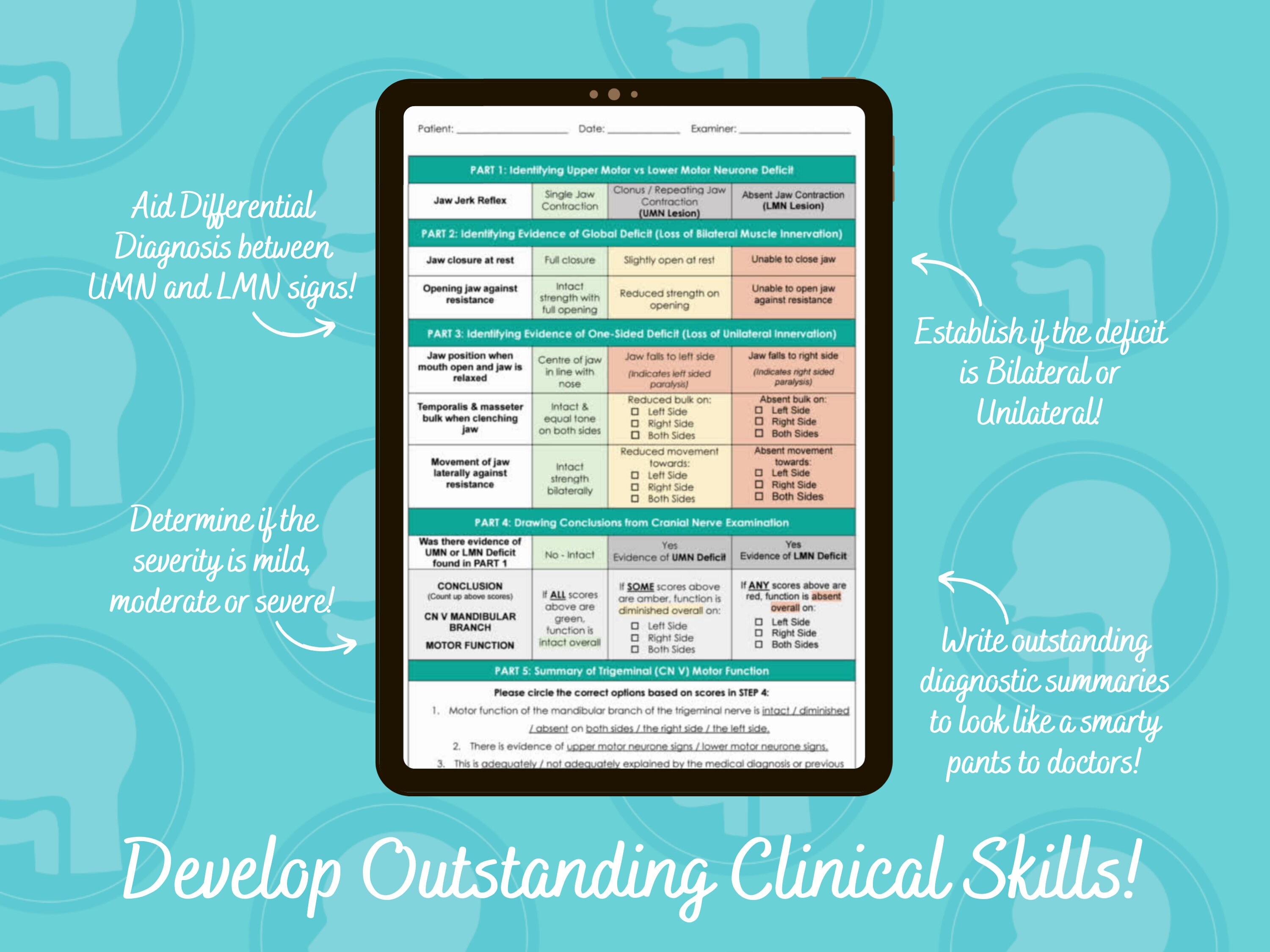 Adult Speech Therapy Cranial Nerve Examination: Printable Dysphagia ...