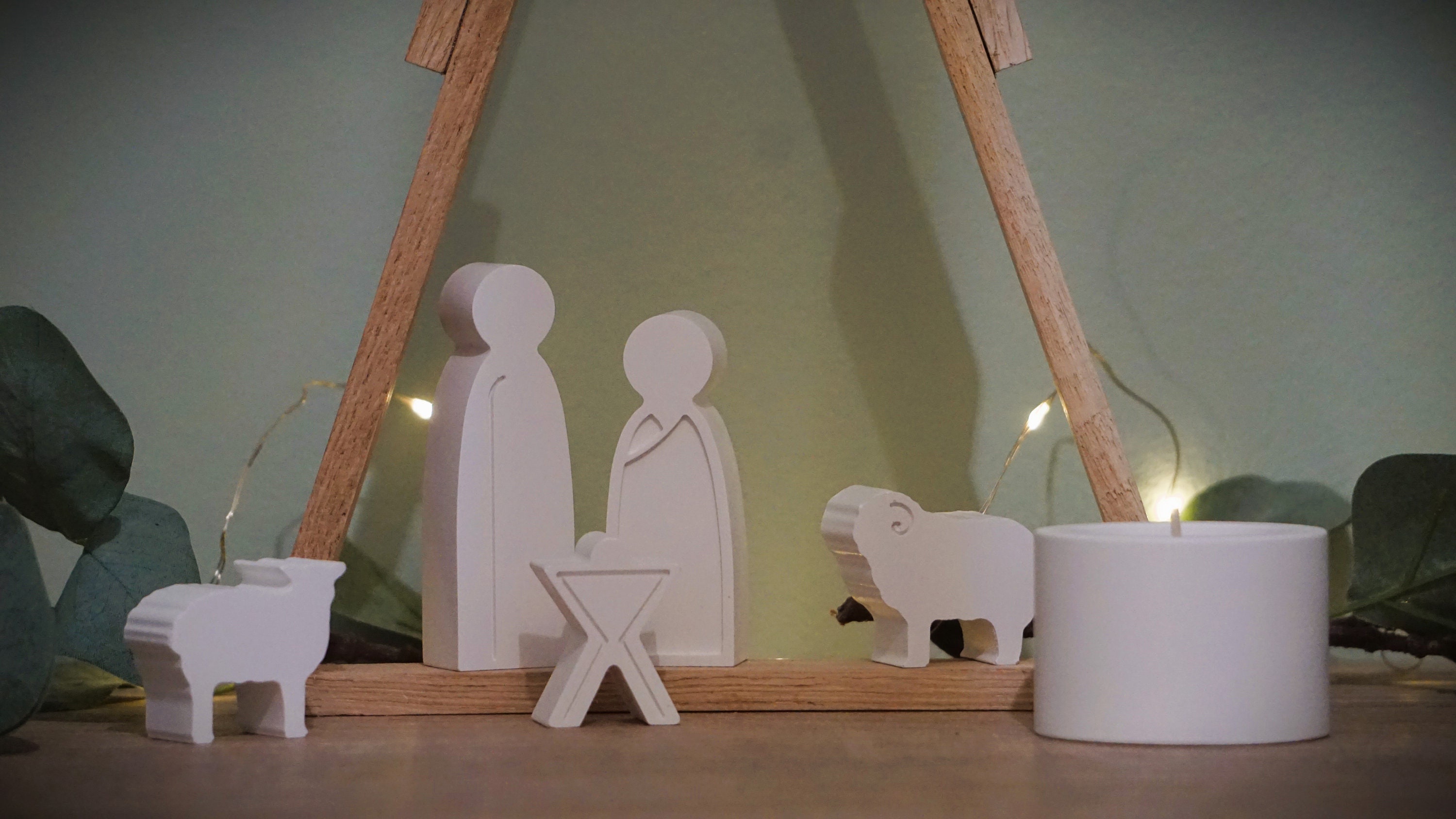 Modern 7-piece Nativity Scene Raysin/keraflott White - Etsy