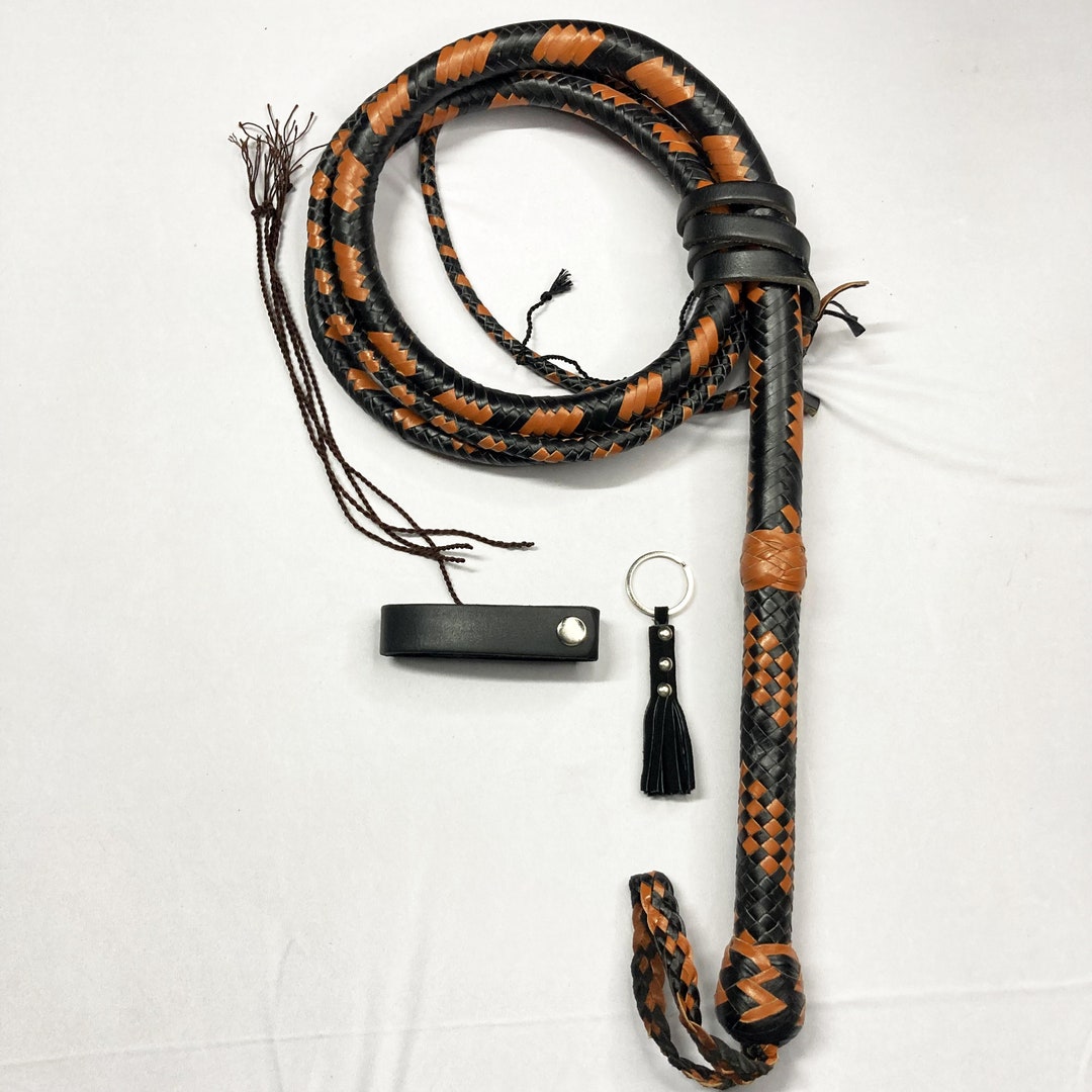 Kangaroo Hide Leather Bullwhip , 4ft to 12ft, 12/16 Plait Australian ...