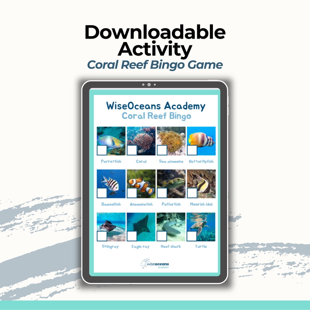 Downloadable Educational Ocean Activity - Coral Reef Bingo - Etsy